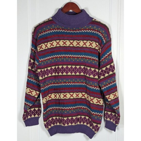 Jantzen | Sweaters | Vintage Jantzen Womens Xl Purple Fair Isle Cotton ...